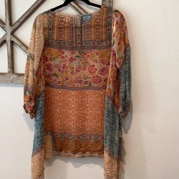 Johnny Was | Tops | Johnny Was Orange Brown Graphic Tunic | Poshmark